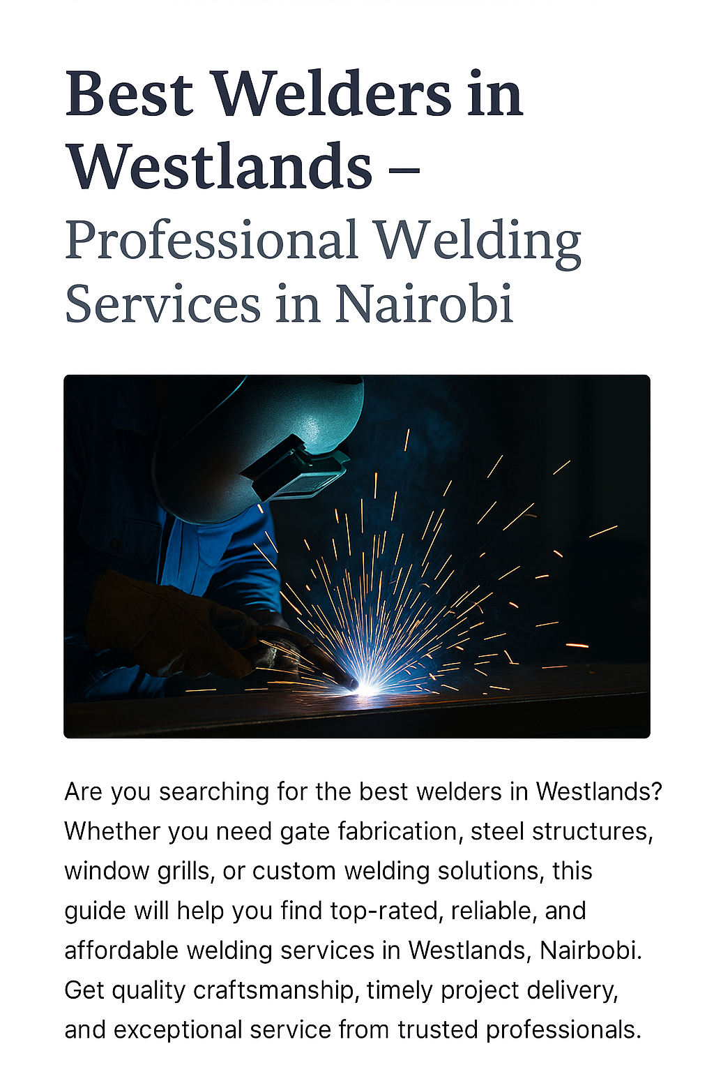 Best Welders in Westlands | Expert Welding Services in Nairobi 254